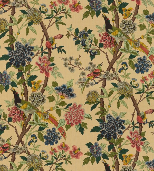 Hydrangea Bird Fabric by GP & J Baker